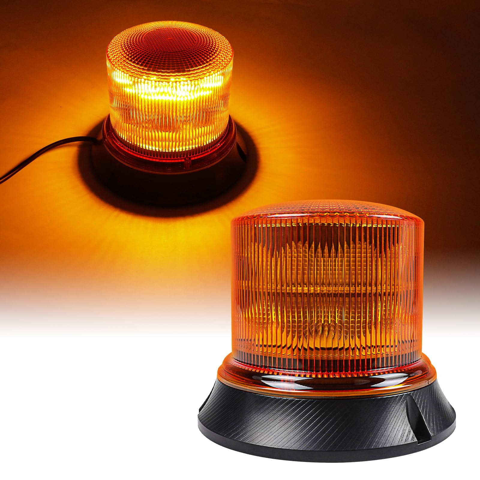 LED Beacon Light Amber Strobe Light for Trucks, 12V-24V 20 LED Warning ...