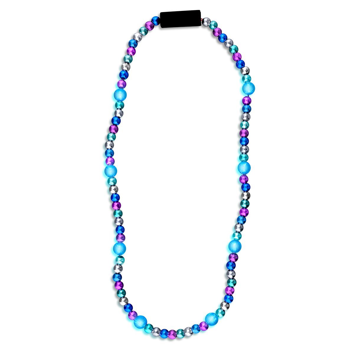 LED Bead Necklace Blue and Silver - Walmart.com