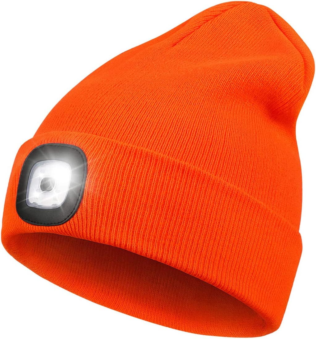 LED Beanie Hat with Light, USB Rechargeable Knitted Lighted hat ...