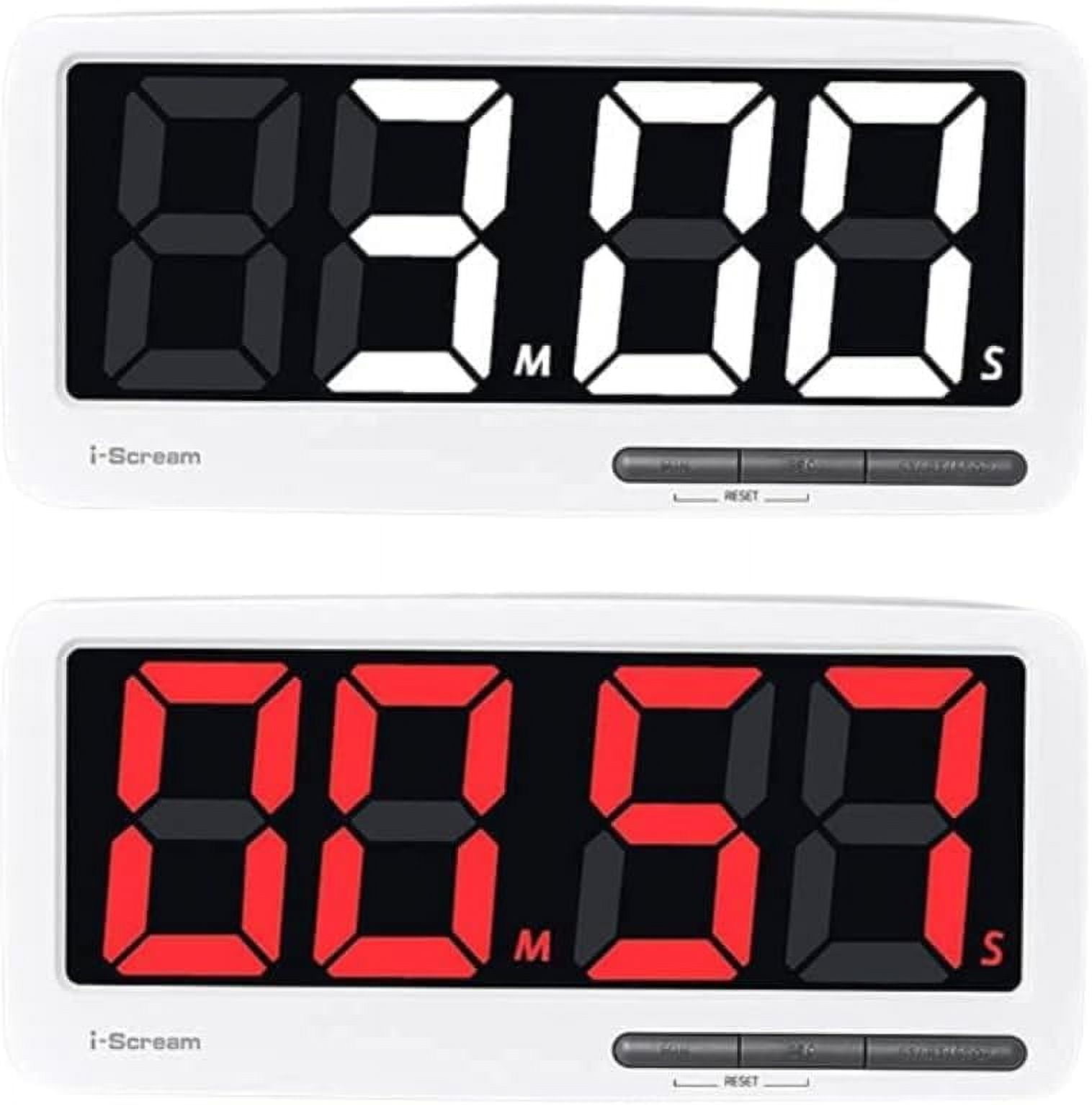 LED Big Timer - Countdown Clock with Large 7.3" Display, 3 Brightness Settings, 4 Alarms and 3 ...