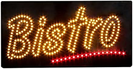 LED Bistro Sign for Business, Super Bright LED Open Sign, Black, ABS ...