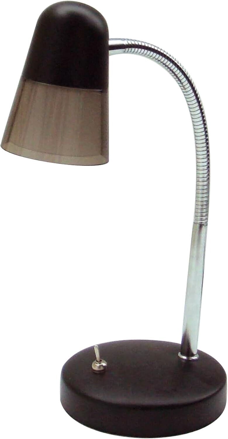LED Black Finish Adjustable Double Shade Gooseneck Desk Lamp Adjustable ...