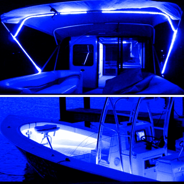 LED Boat Light Deck Blue Waterproof 12V Bow Trailer Pontoon Light Kit ...