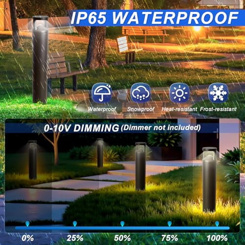 LED Bollard Landscape Light, 42inch 24W Outdoor Modern Pathway Light ...