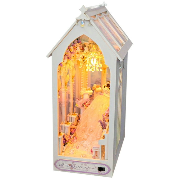 LED Book Nook Kit-Decorative Bookend Stand-3D Wooden Puzzle for Adults ...