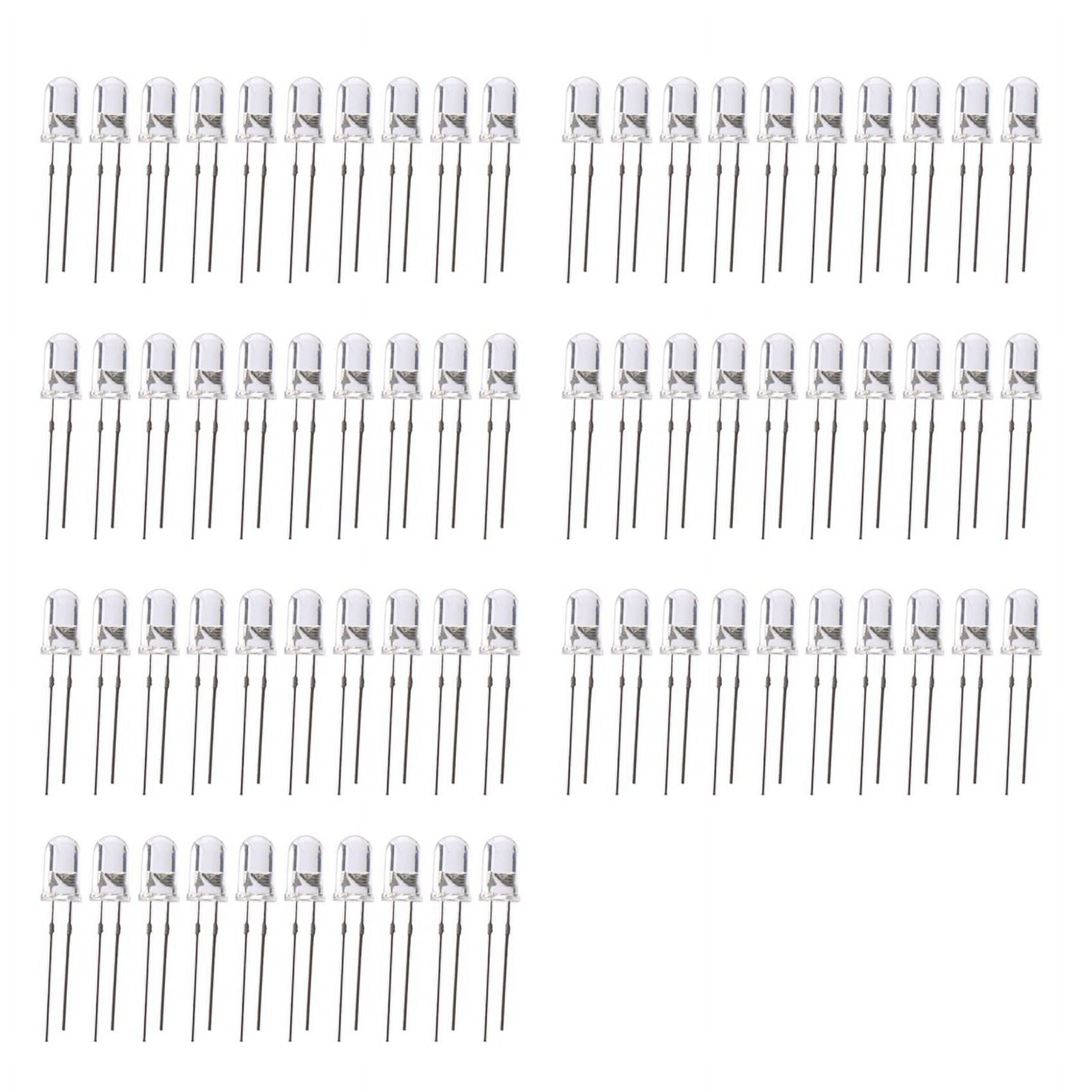 LED Bright Light Lamp Emitting Diode, 70 Piece, DC 3V-6V, 5 mm, White ...