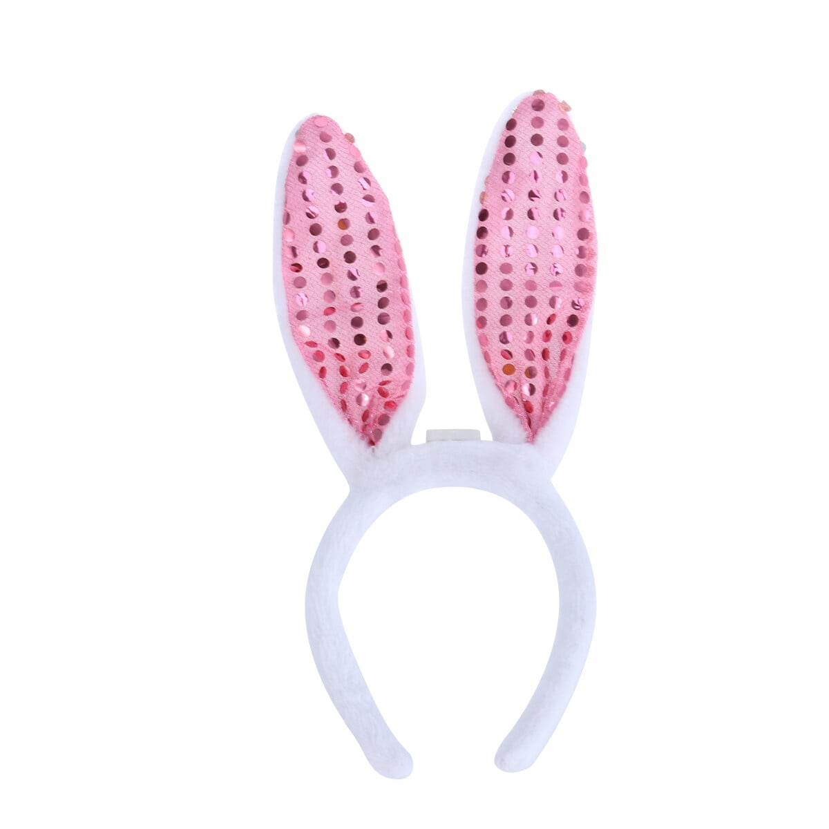 LED Bunny Ear Headband Flashing Sequins Rabbit Ear Hair Heardwear for ...
