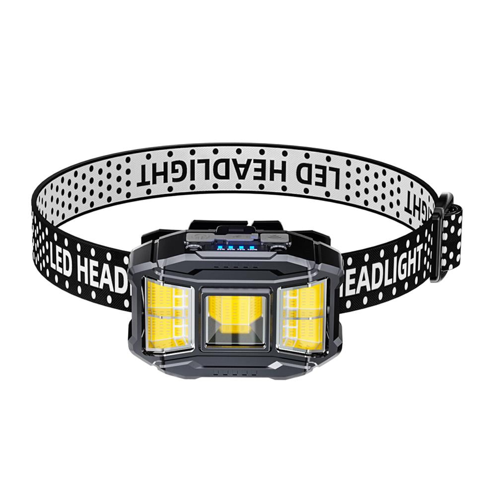 LED COB Head Torch Rechargeable Waterproof Headlamp Motion Sensor ...