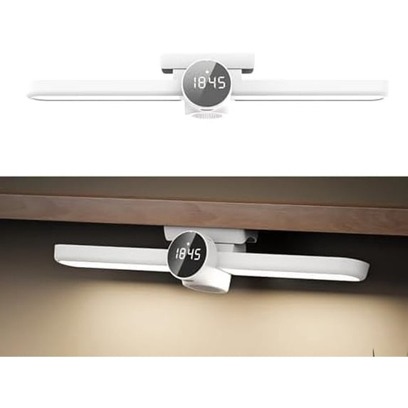 LED Under Cabinet Light with Digital Clock and Bluetooth Speaker, Touch ...