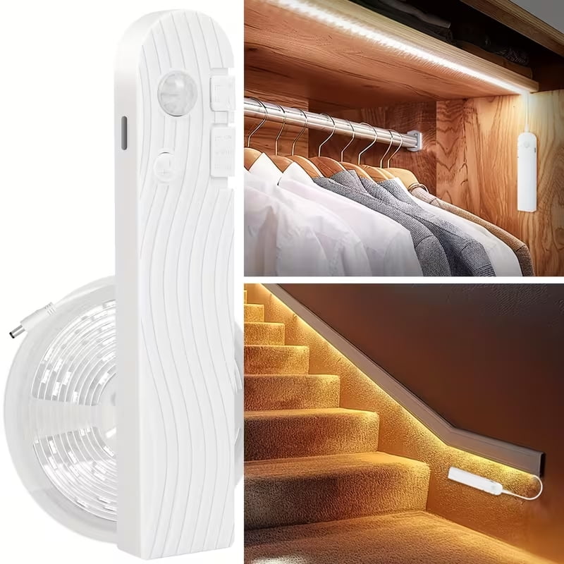 LED Under Cabinet Lighting Motion Sensor, 16.4 Ft Four Modes Bed Stairs ...