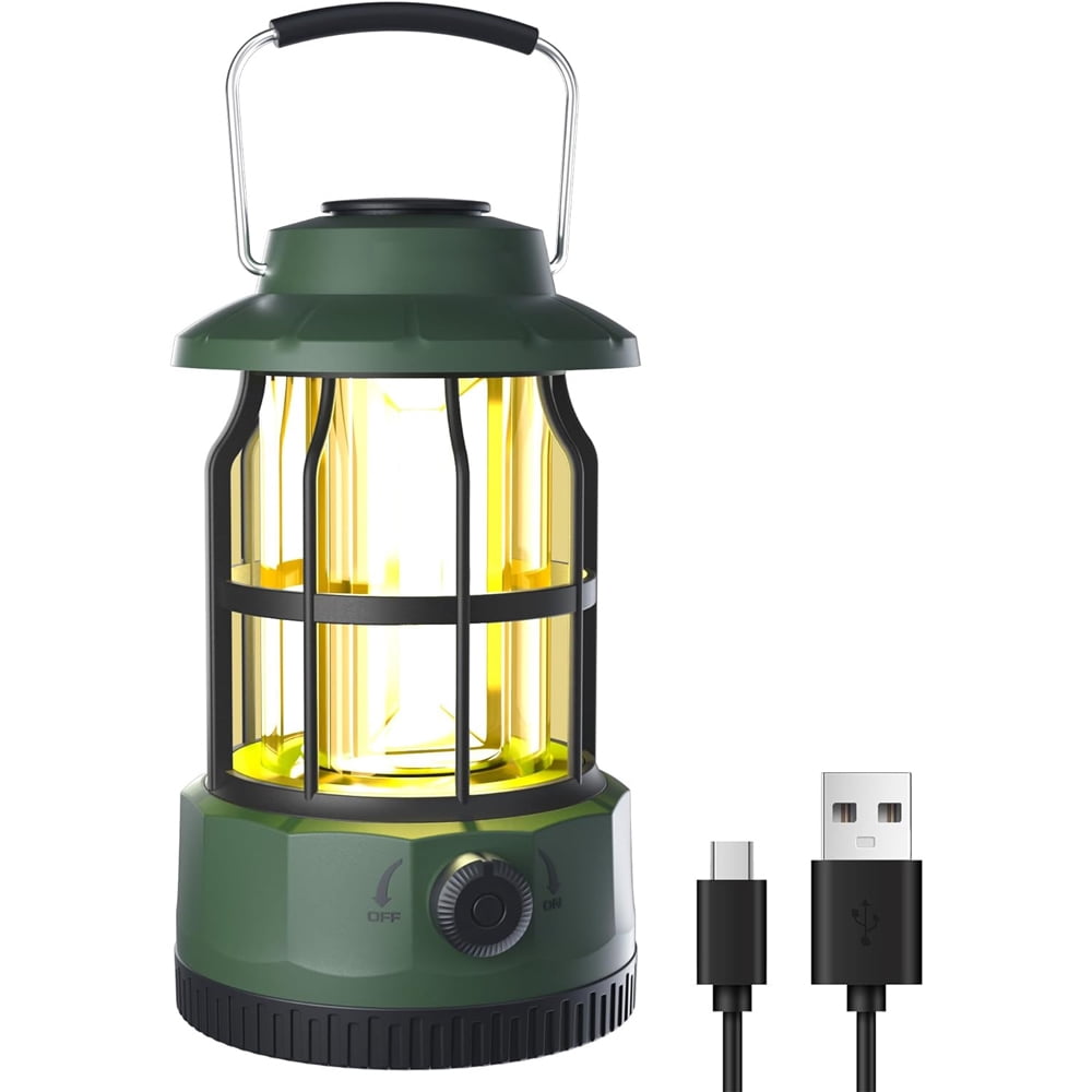LED Camping Lantern, USB C Rechargeable Lantern with Stepless Dimming ...