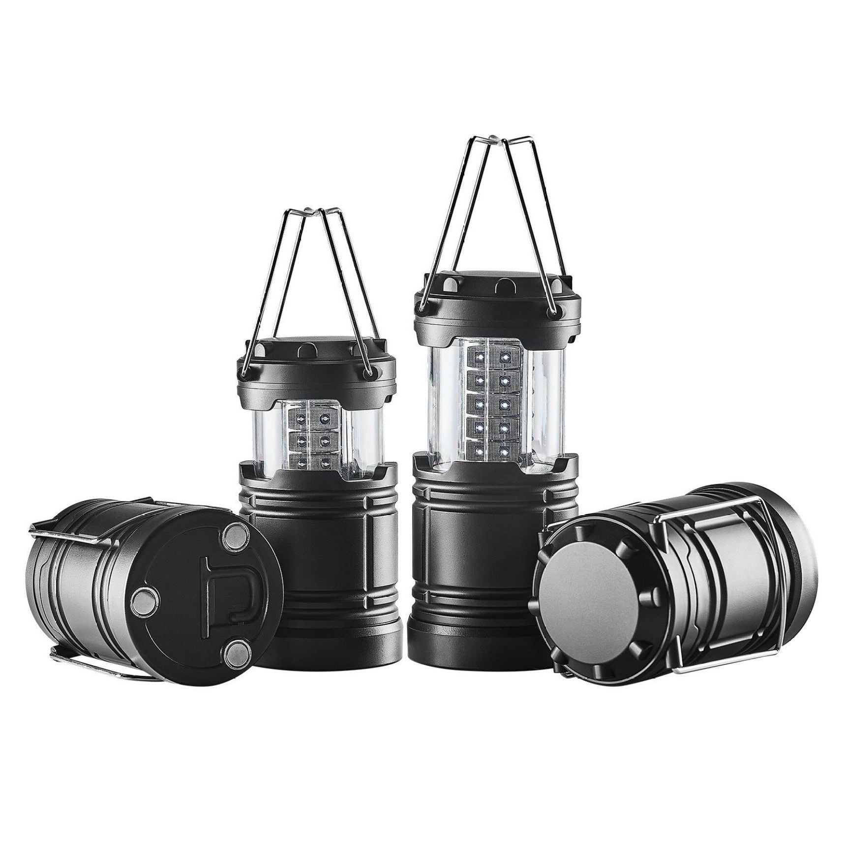 LED Camping Lanterns 4 Pack, Collapsible Camping Lights, Battery ...