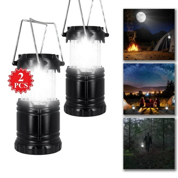 360 LED Camping Lantern (2-Pack), Collapsible LED Lanterns, Rugged ...