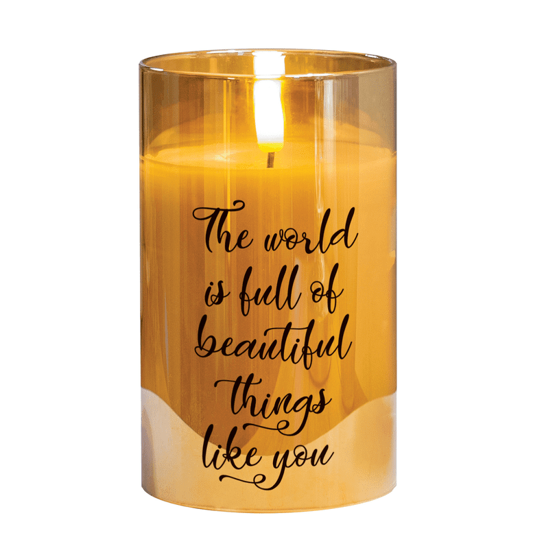 LED Candle The World Is Full Of 5in Gold - Walmart.com