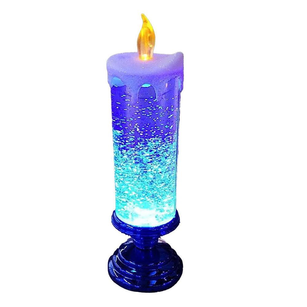 LED Candle Waterproof Swirling Glitter Flameless Party Home Christmas ...