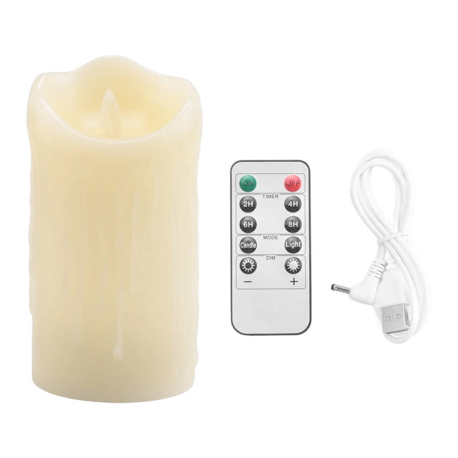 LED Candles, Flickering Flameless Candles,Rechargeable Candle, Real Wax ...