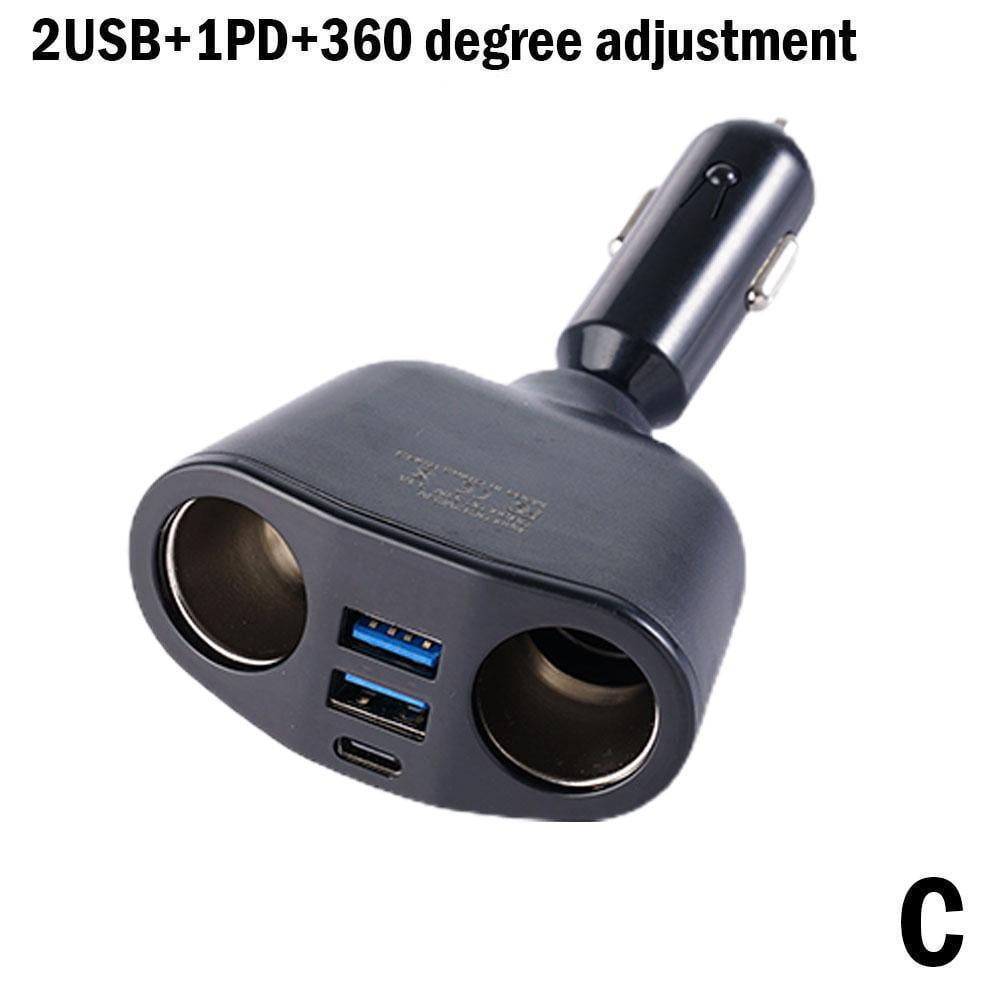 LED Car Cigarette Lighter Adapter Charger 2 Way Dual Plug Socket ...