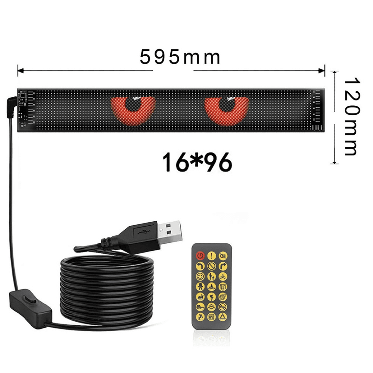 LED Car Flexible Screen USB 5V Matrix Pixel Panel RGB Pattern Graffiti ...