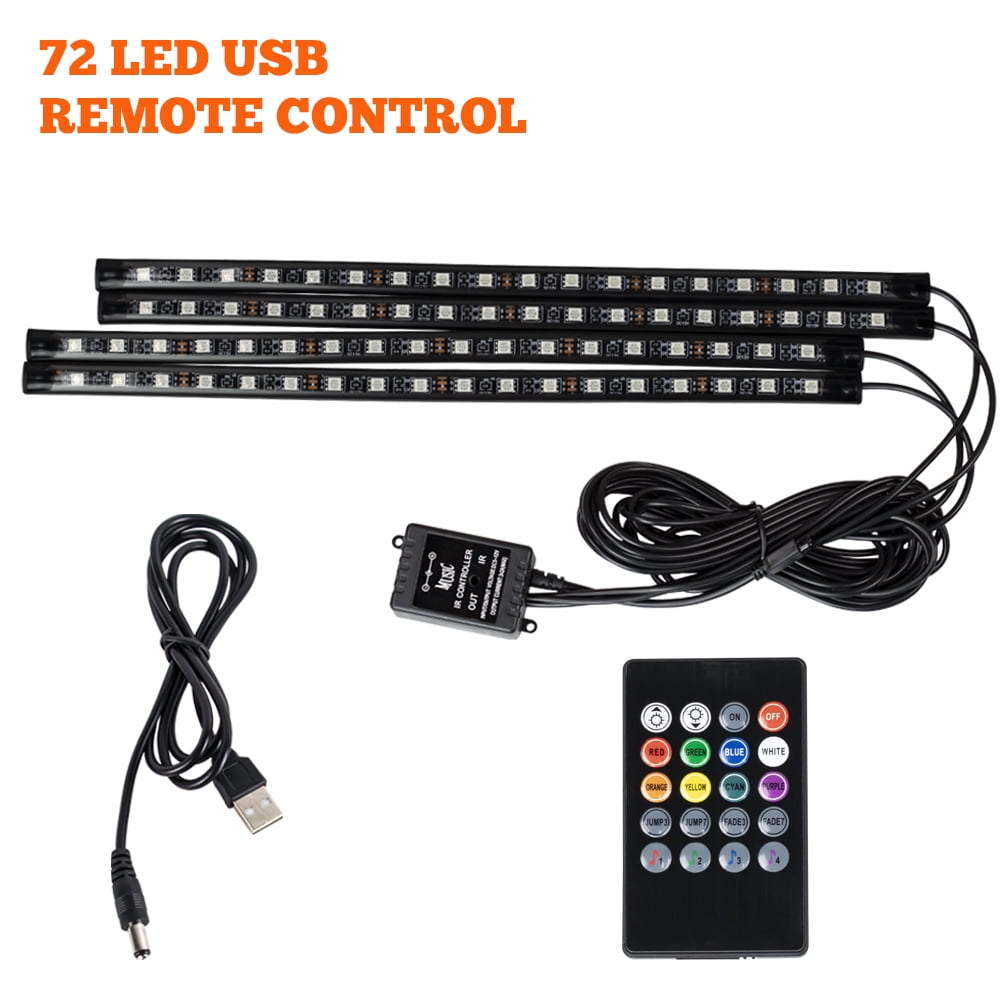 LED Car Foot Light Remote/Voice Control Ambient Lamp Auto Decoration 36 ...