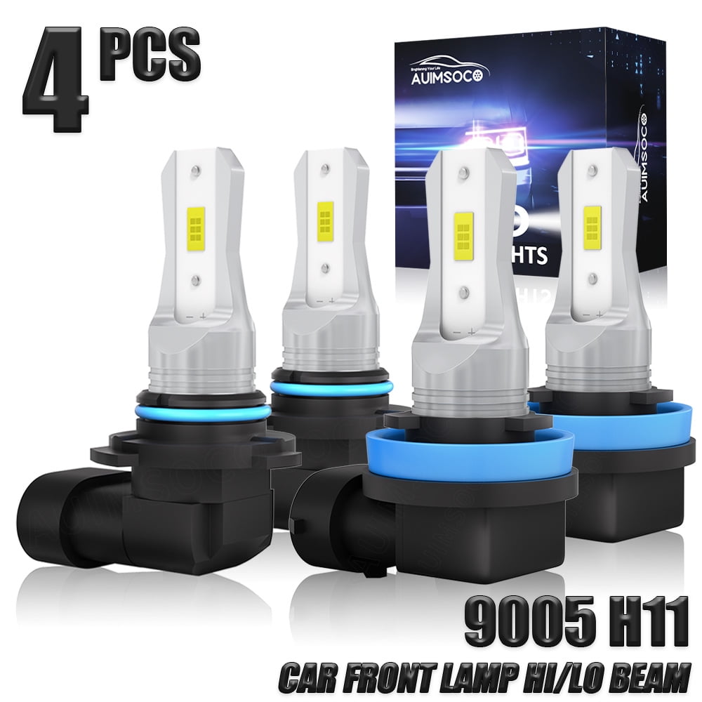 LED Car Front Lamp Bulbs Combo Kit 9005 & H11 High Low Beam 10000K ...