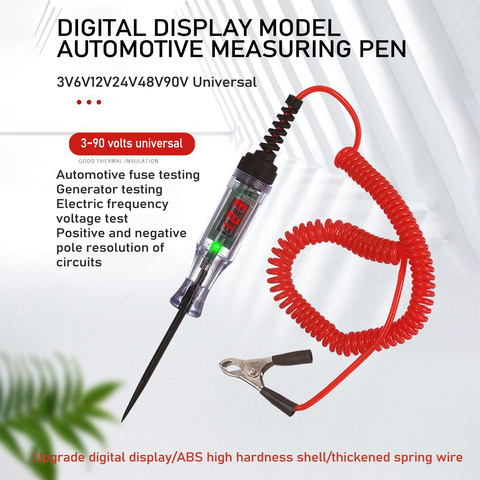 LED Car Test Pen, Auto Electrical Tester 3-120V DC Voltage Detector for ...