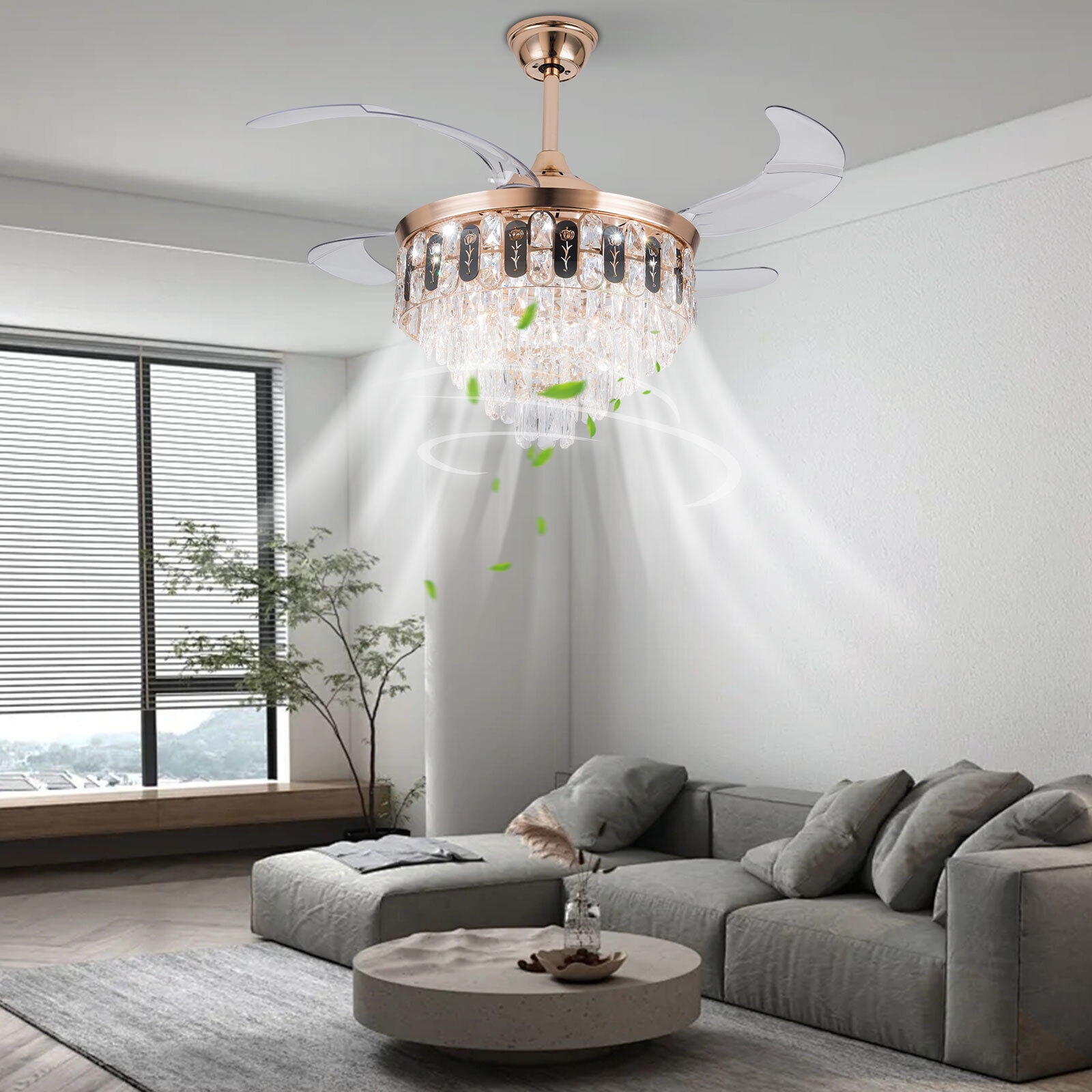 LED Ceiling Fan, Ceiling Fan with Remote, Adjustable LED Ceiling Light ...