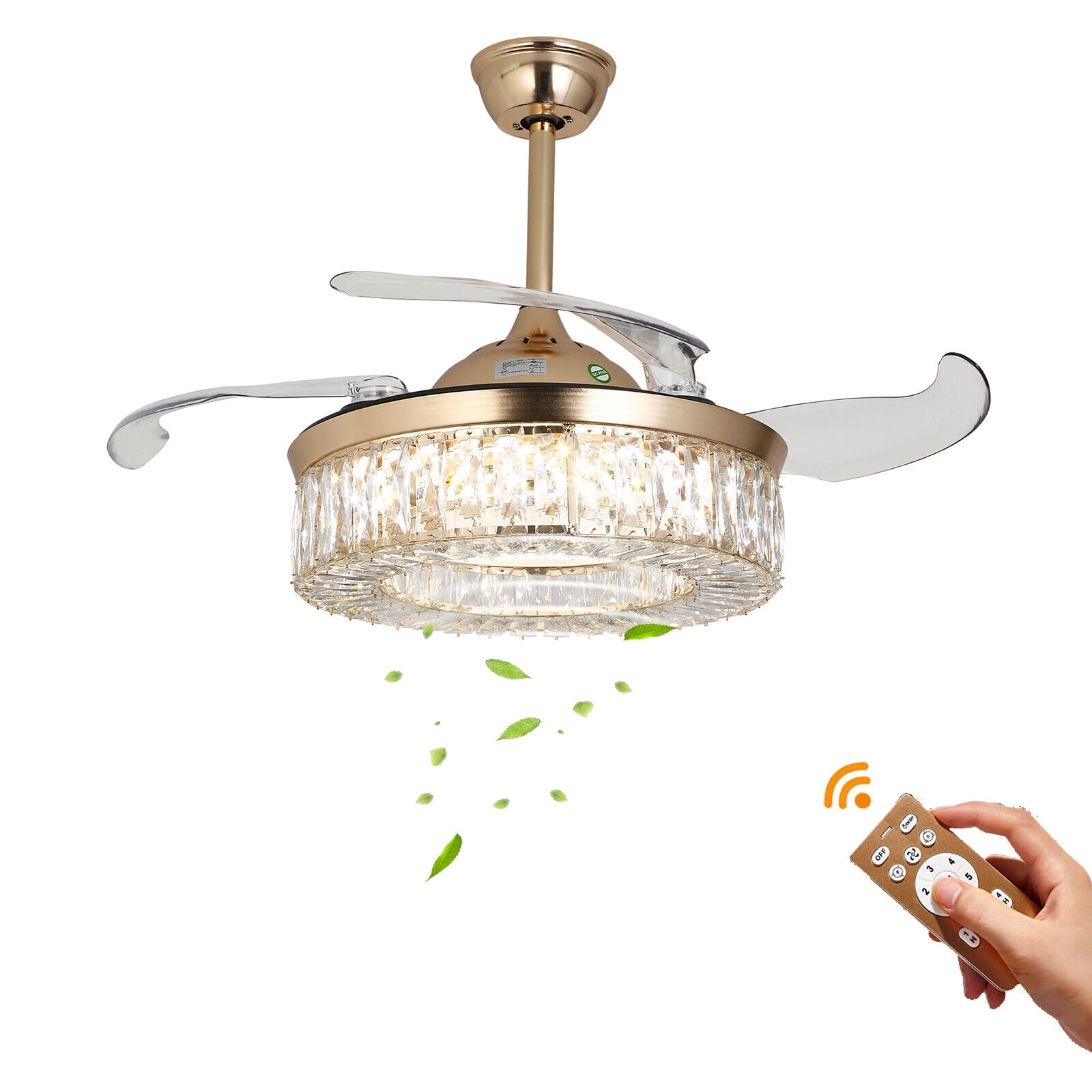 LED Ceiling Fan Ceiling Fan with Remote, Adjustable LED Ceiling Light ...