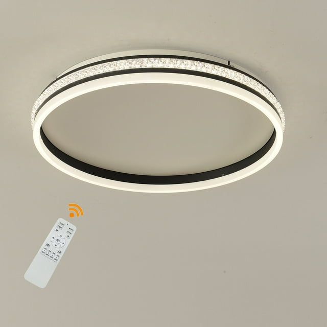 LED Ceiling Light Fixture with Remote Control, Flush Mount Ceiling ...