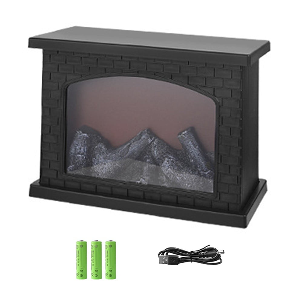 LED Charcoal Flame Wind Lamp Candle Holder, USB Powered Realistic ...