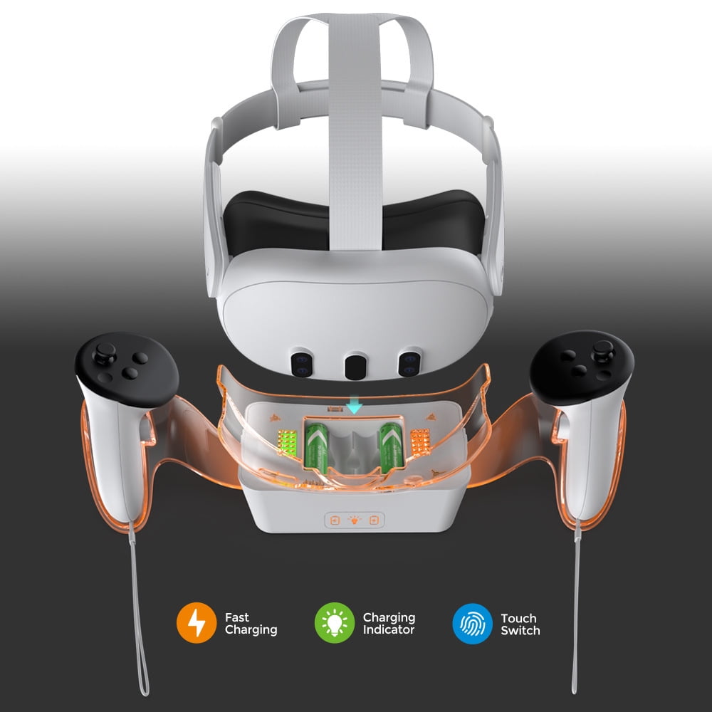 LED Charging Dock for Meta Quest 3 VR Headset & Controllers - Fast ...