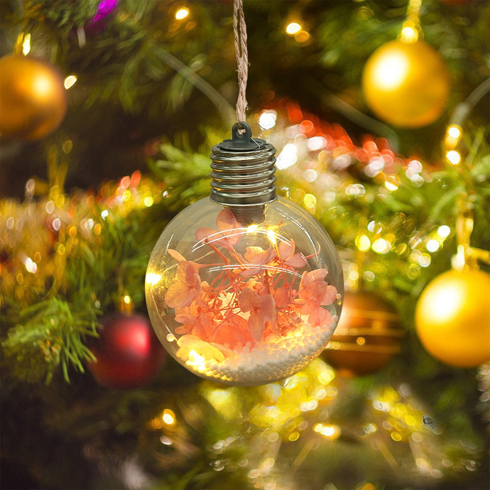 LED Christmas Ball Ornaments Light up Clear Plastic Fillable Balls ...