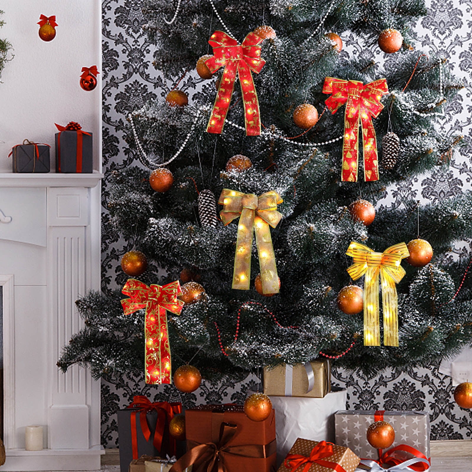 LED Christmas Bow under $5! Yannianjz LED Christmas Tree Bow with ...