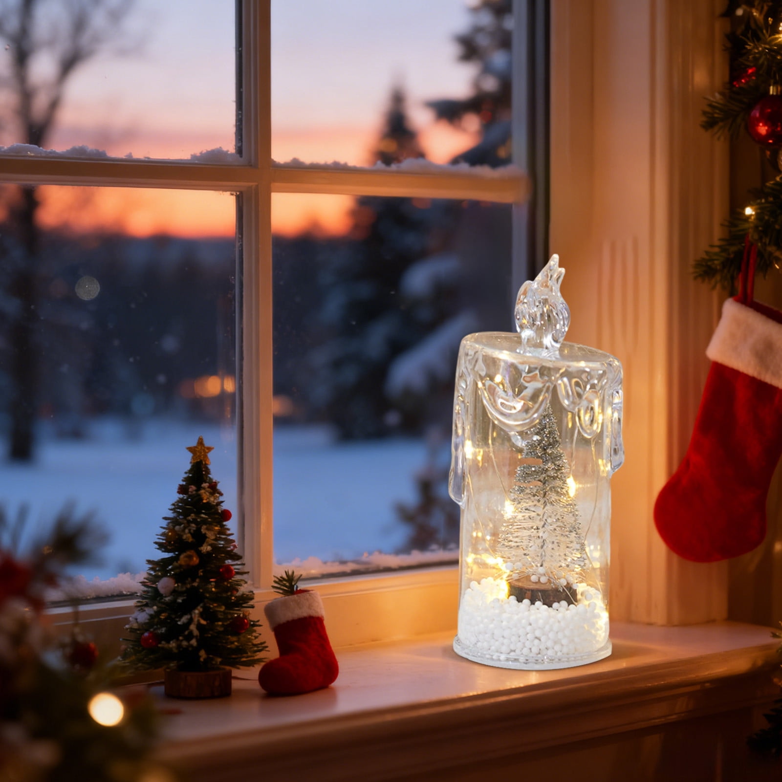 LED Christmas Candle Light | Simulation Electronic Candle | Clear ...