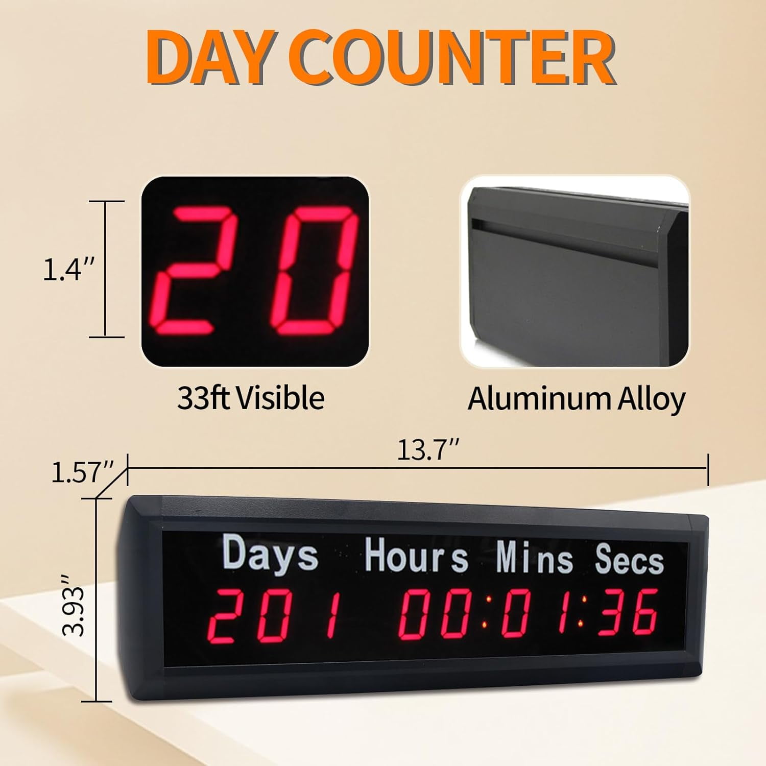 LED Christmas Countdown Clock, Upgraded Automatic Calculation Day ...
