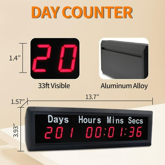 LED Christmas Countdown Clock, Upgraded Automatic Calculation Day ...