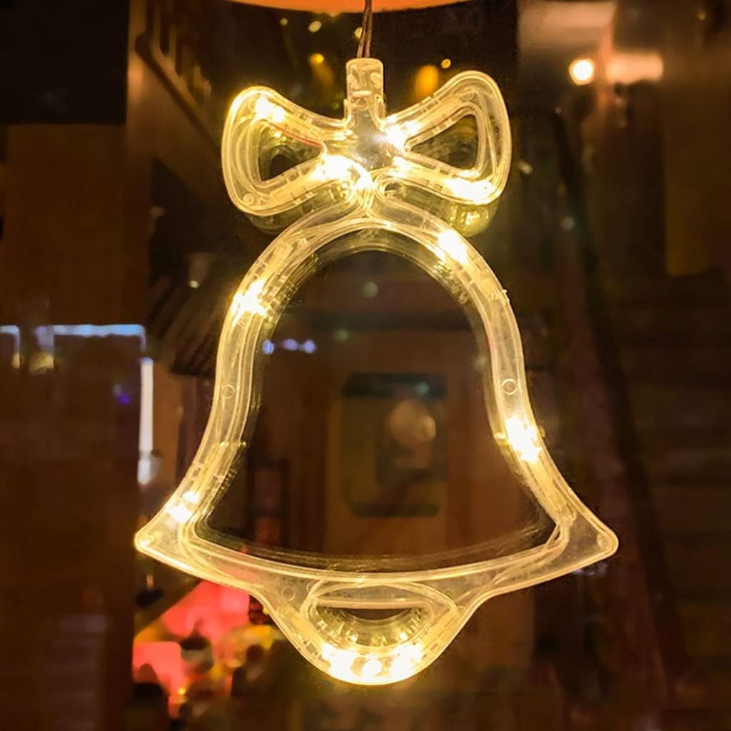 LED Christmas Hanging Window Light with Suction Cup Battery Operated ...