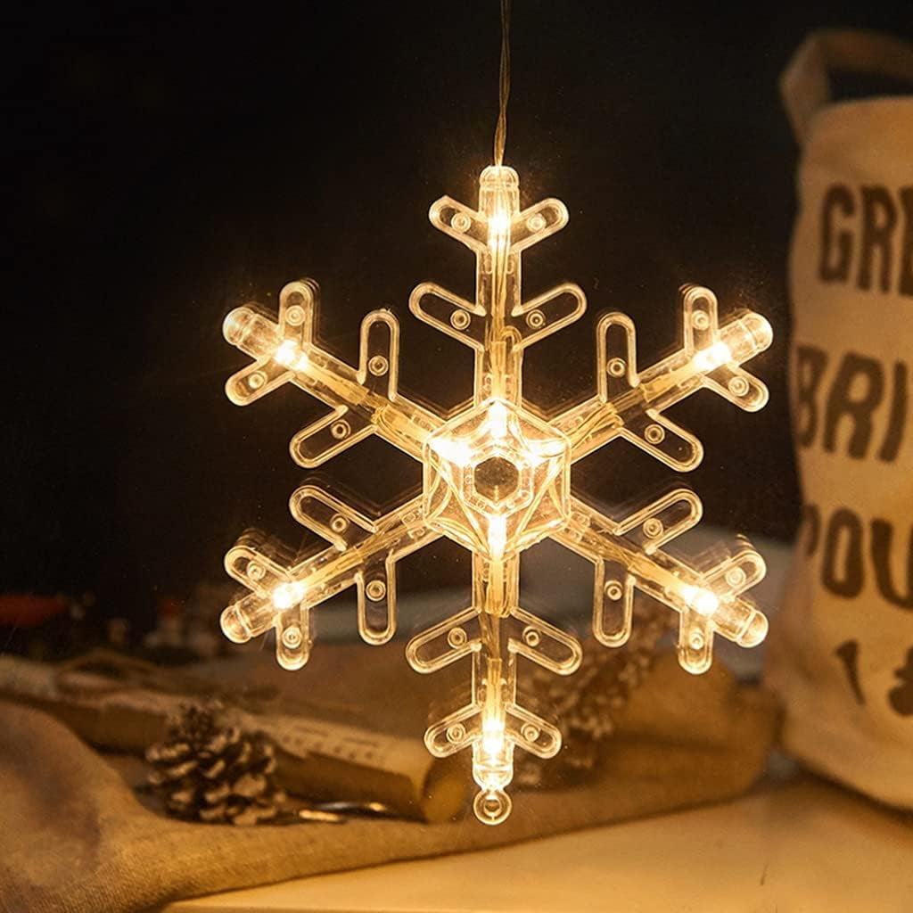 LED Christmas Hanging Window Light with Suction Cup Battery Operated ...