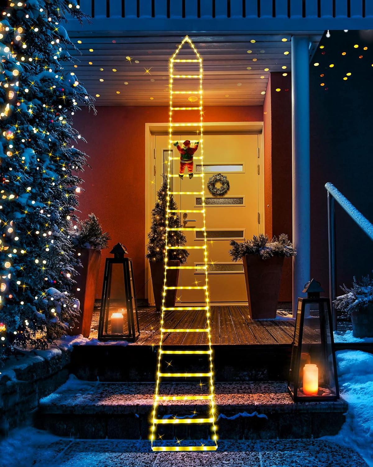 LED Christmas Lights - 10ft Christmas Decorative Ladder Lights with ...