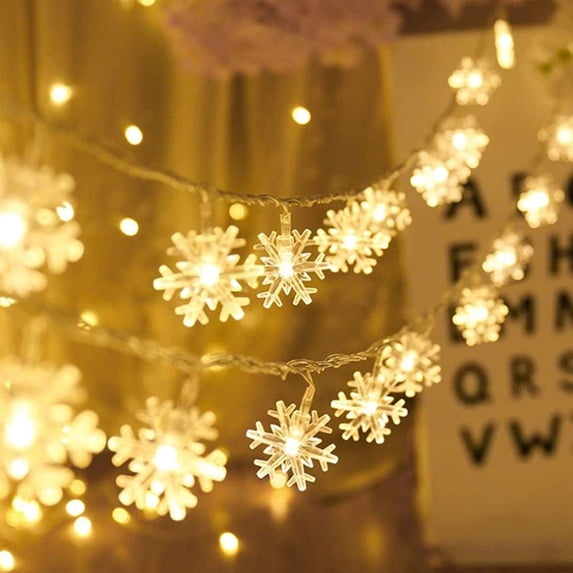 Walmart LED Snowflake Fairy Lights, 10ft 20 LED, Battery Operated ...