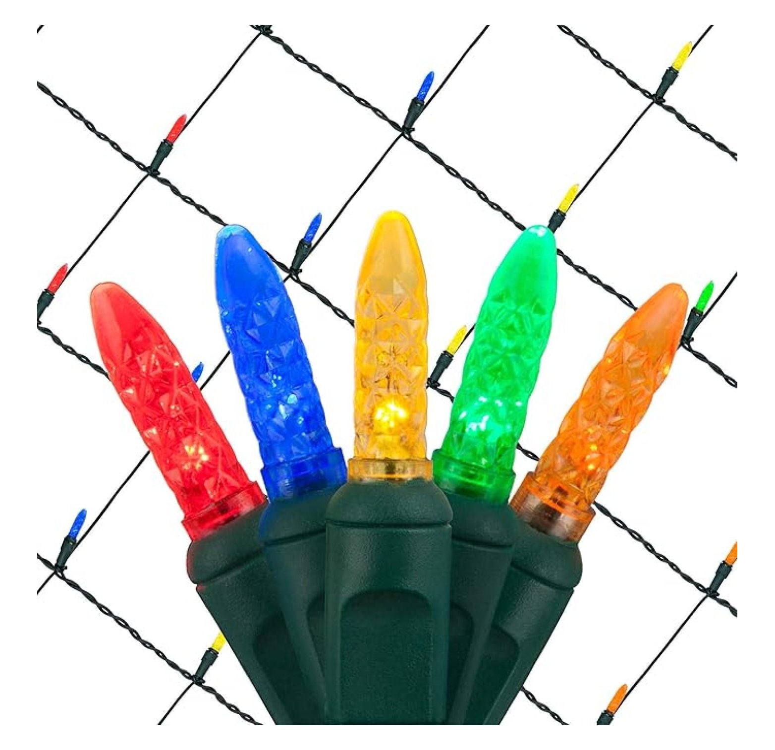 LED Christmas Net Lights 100 Count Multicolor, 4x6ft Green Wire ...