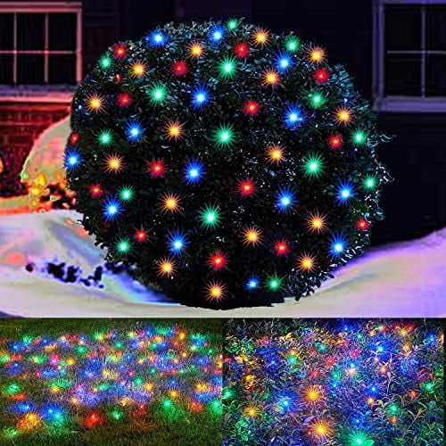 LED Christmas Net Lights Outdoor Christmas Decorations for Bushes ...