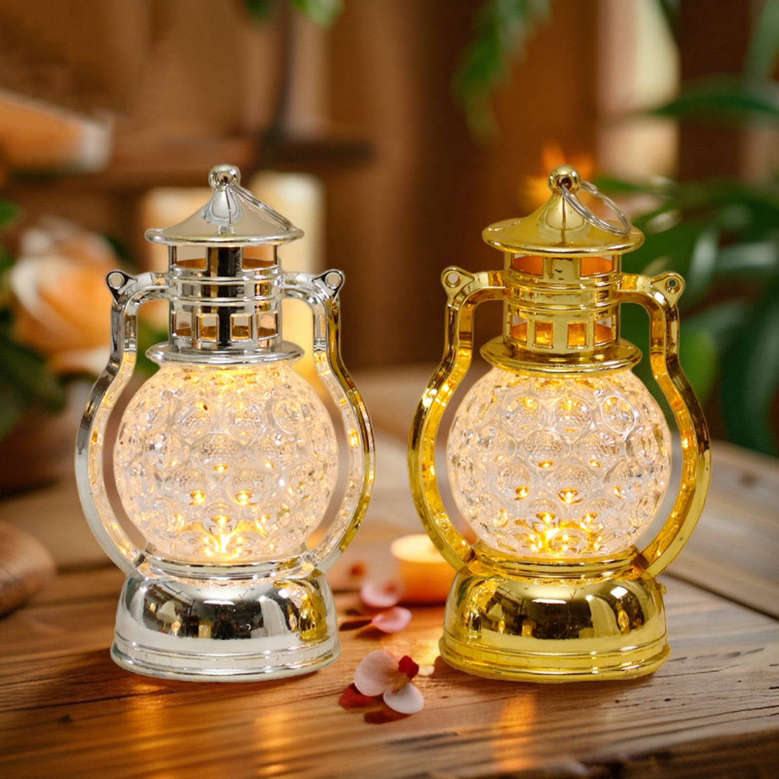 LED Christmas Night Lamp Flame-Free Warm Glow Creative Honeycomb Design ...