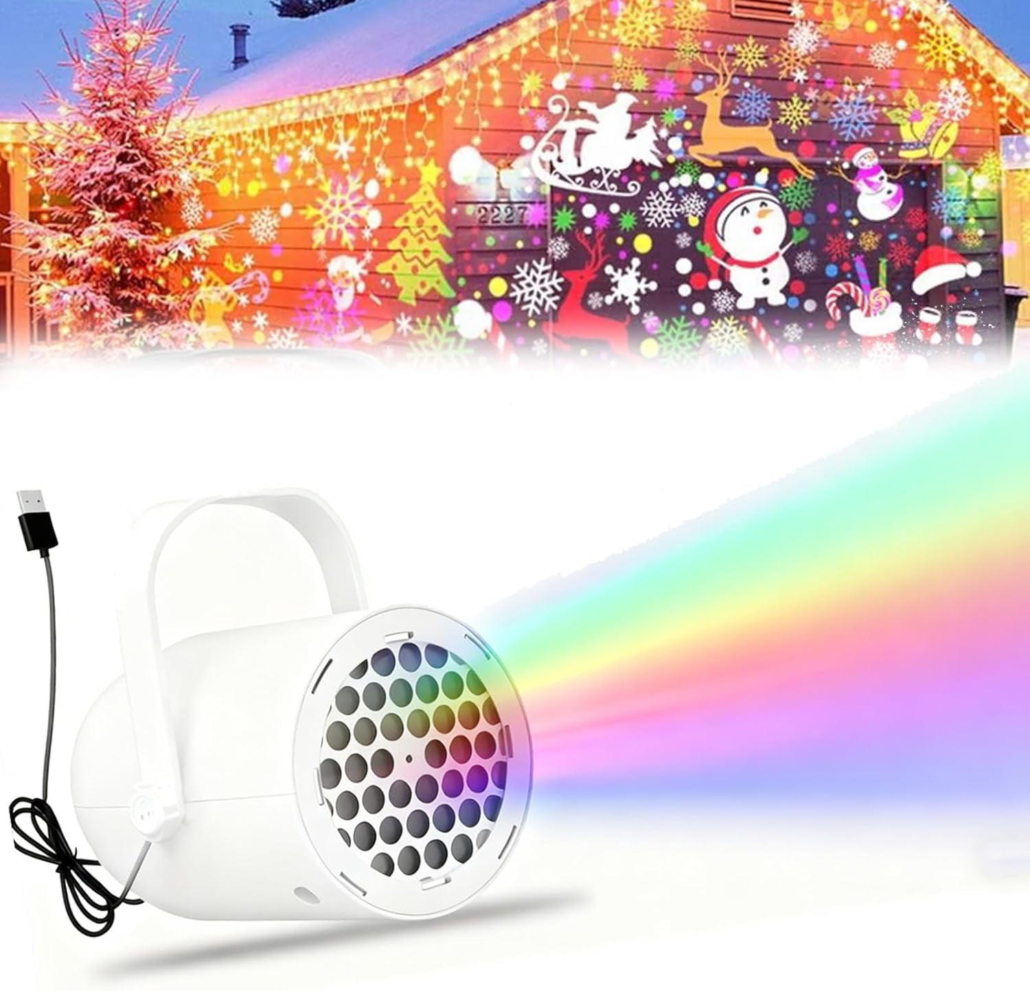 LED Christmas Projection Lamp,2026 New Projector Snow Projection Lamps ...