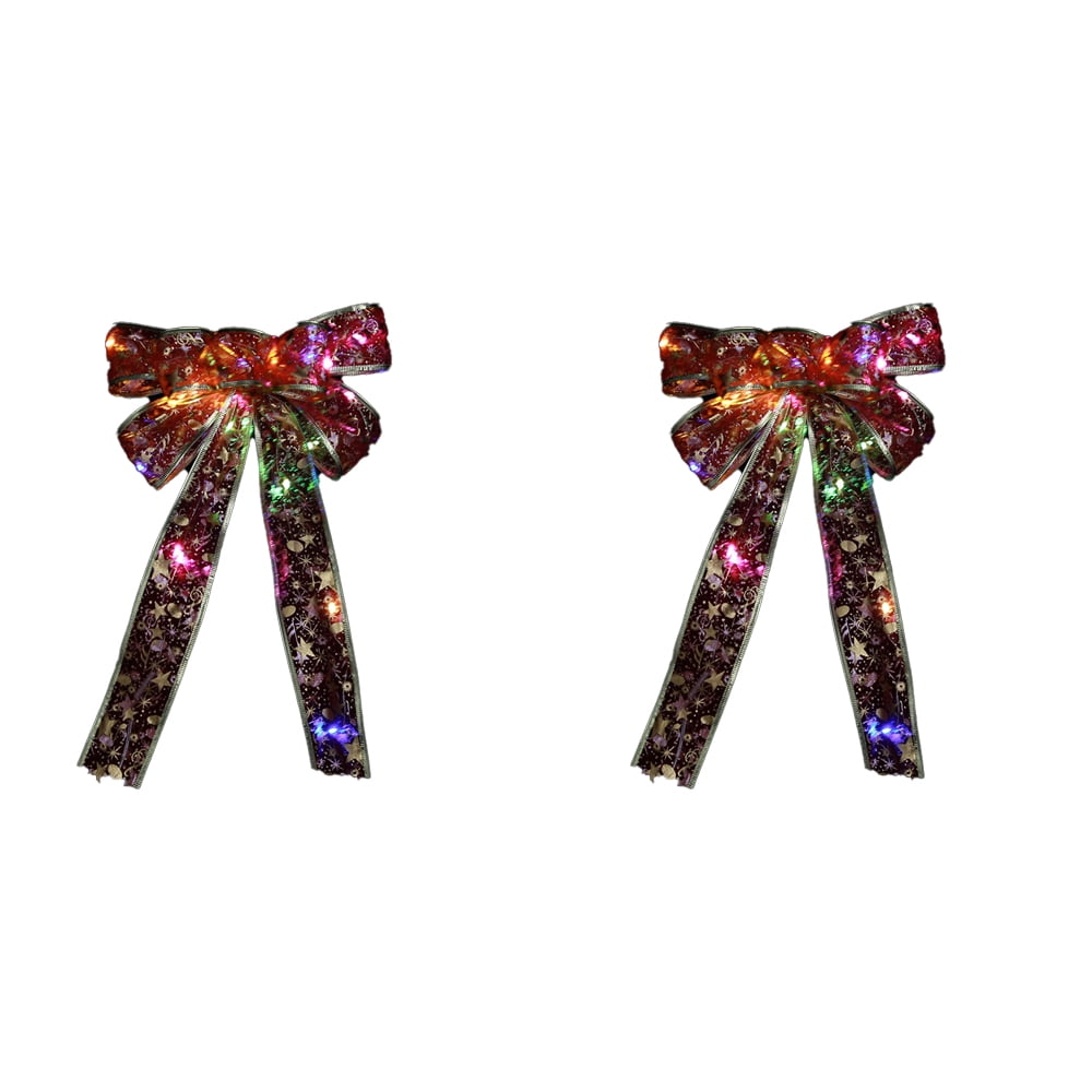 LED Christmas Wreath Bows Large Xmas Lights Bows Christmas Bows ...