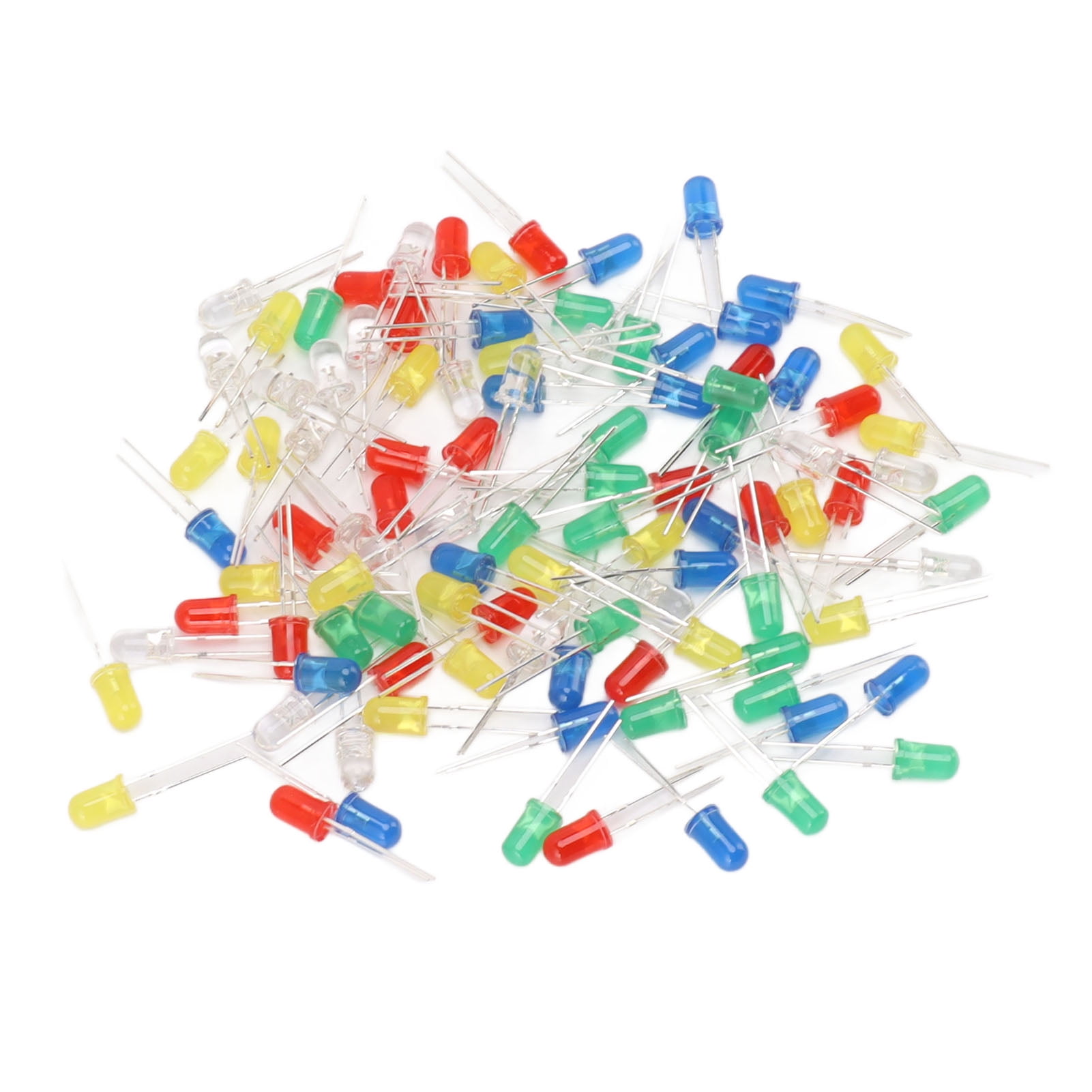 LED Circuit Assortment, 100pc 5mm Light Emitting Diodes, Red, Green ...