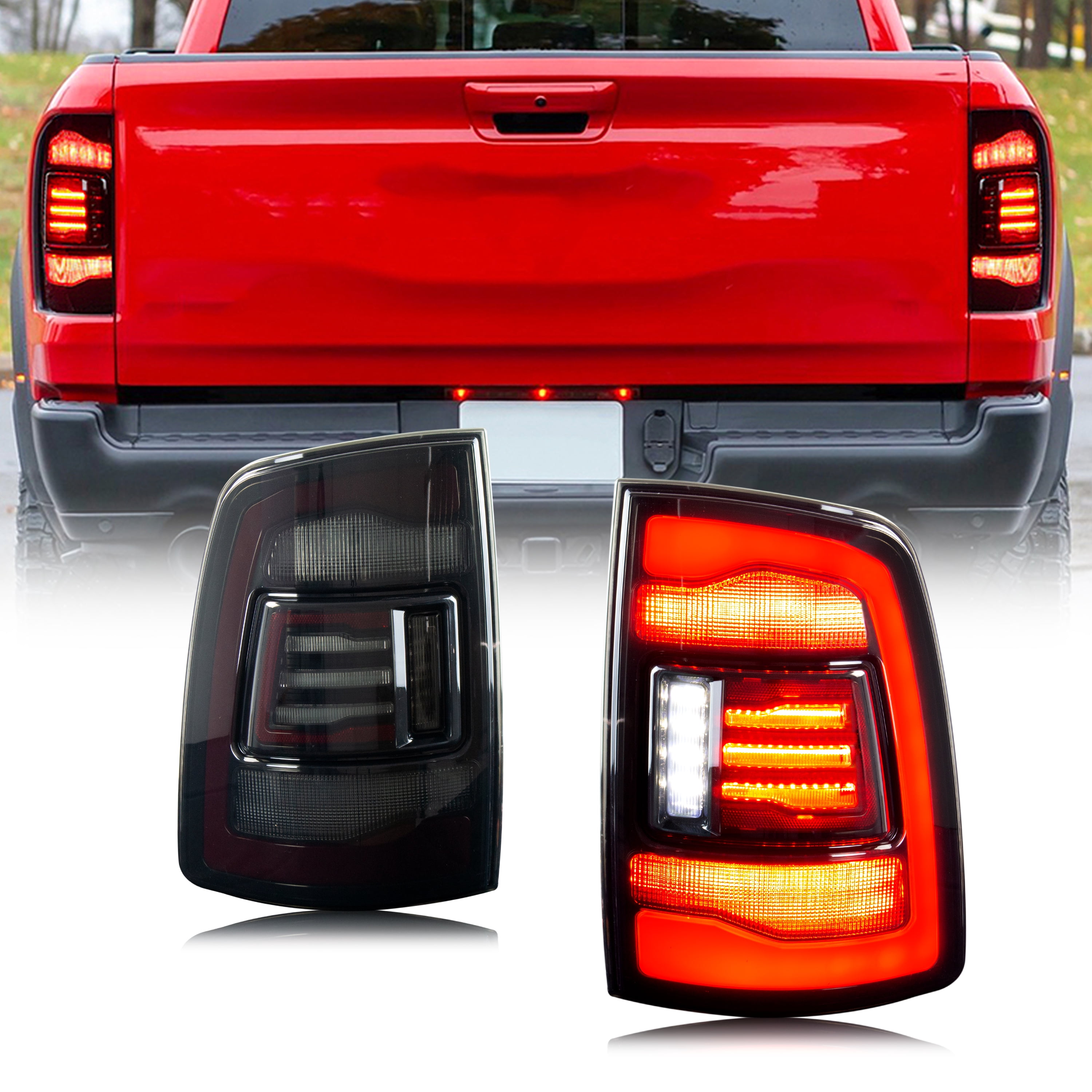 LED Clear White Tail Light compatible with 2009-2018 Dodge ram 1500 ...
