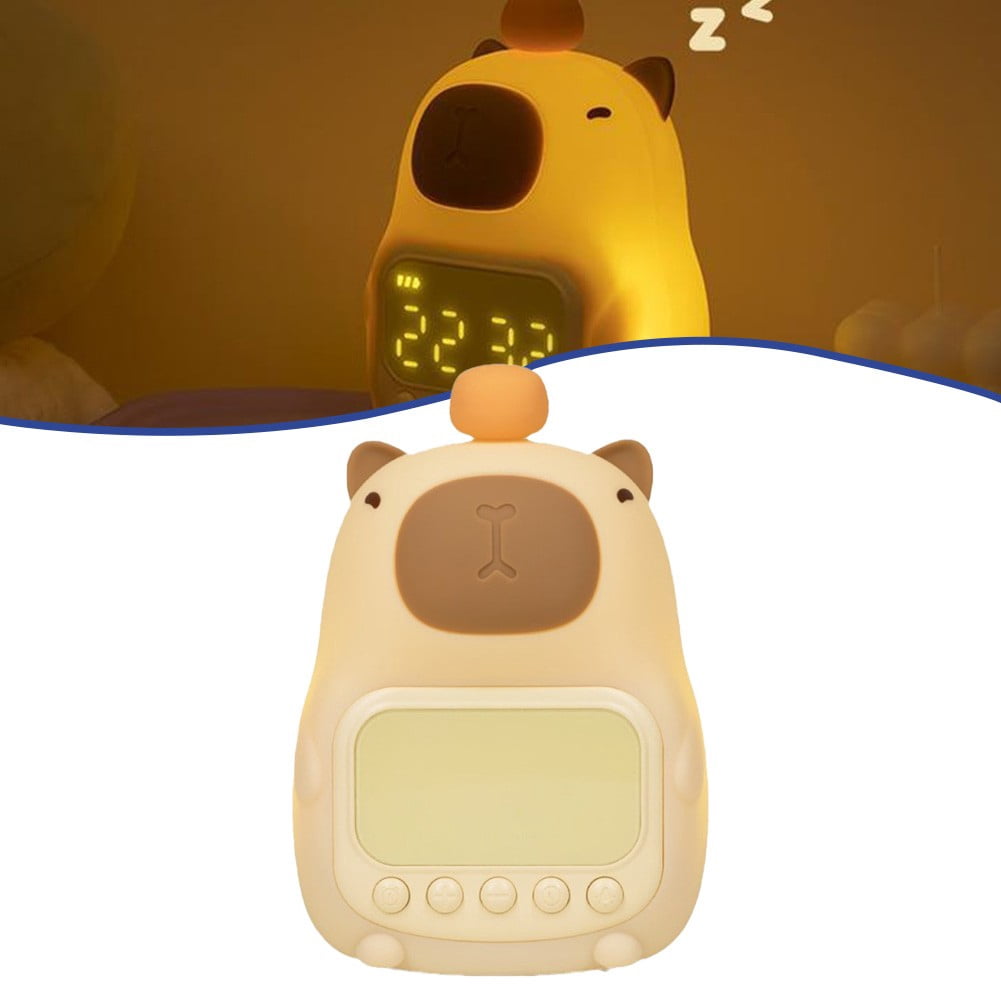 Led Clock Cute Alarm Clock with Touch Control Night Light Always-On ...