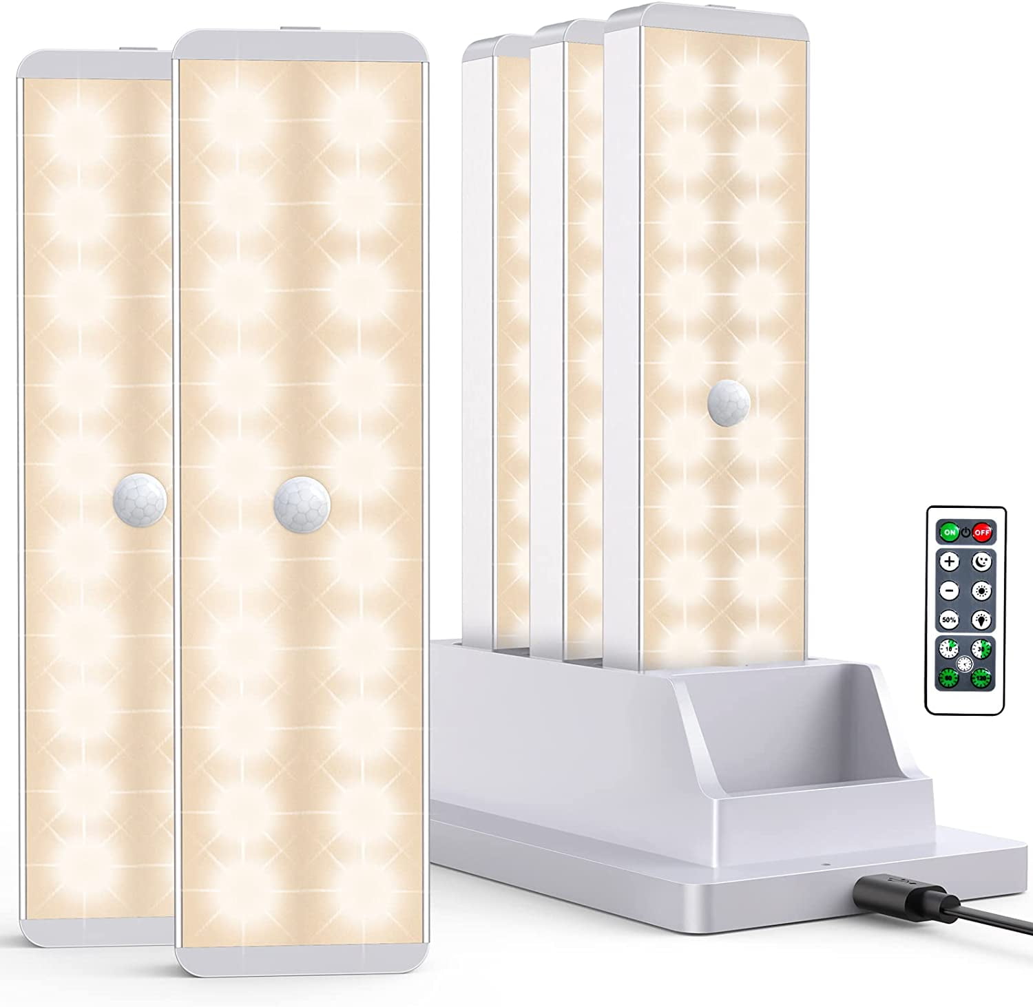 LED Closet Light with Charging Station, 20LEDs Rechargeable Motion ...