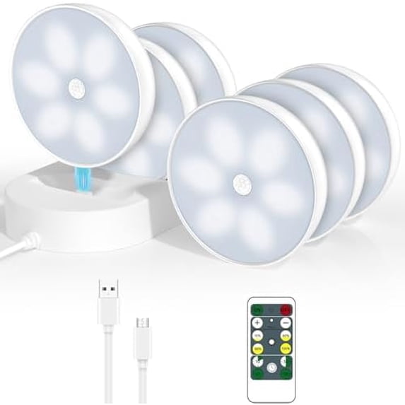 LED Closet Lights Motion Sensor Puck Light with Charge Station ...