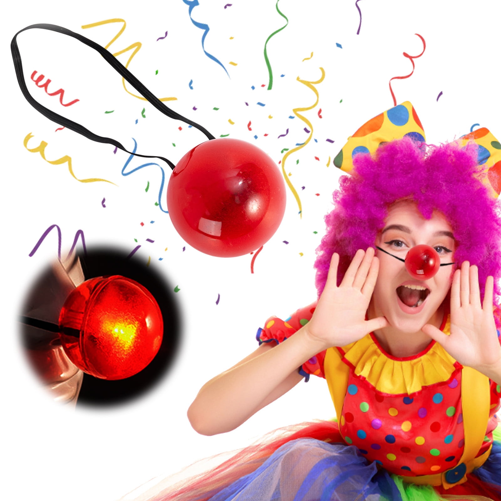 LED Clown Nose Flashing Red Nose Light Up Nose For Red Nose Day 2024 ...